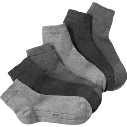 Camano Damen Kurzschaft-Socken 3x anthrazit + 2x grau + 2x hellgrau-meliert Größe 35-38