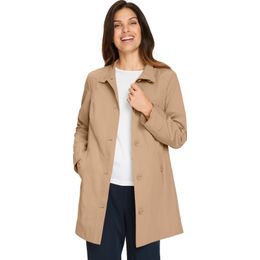 Damen Longjacke mit Gehschlitz hinten camel, Gr&ouml;&szlig;e 48