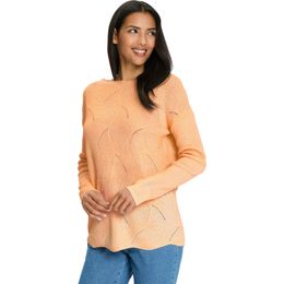 Damen Pullover mit U-Boot-Ausschnitt apricot, Gr&ouml;&szlig;e 50