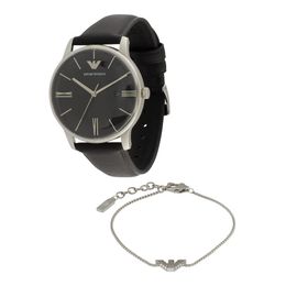 Emporio Armani Set: Uhr und Armband Herren Größe One Size schwarz / silber