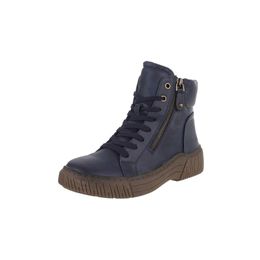 Ital-Design Schnürstiefelette Damen Größe 36 blau / dunkelblau / sepia Winterschuhe