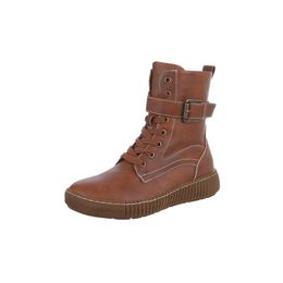 Ital-Design Stiefelette Damen Größe 38 braun Winterschuhe
