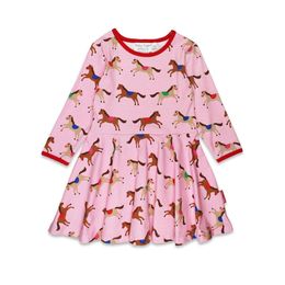 Toby tiger Kleid 'Pferde' Mädchen Größe 128 braun / pink / rot