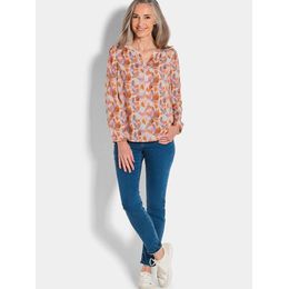 GOLDNER Bluse Damen Gr&ouml;&szlig;e S creme / dunkelblau / braun / orange