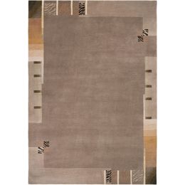 Wollteppich LUXOR living "Patana Spezial", lila (mauve), B:250cm H:12mm L:300cm, Schurwolle, Teppiche, Nepalteppich, reine Wolle, handgeknüpft, mit Bordüre