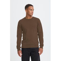 Rundhalspullover Blend "BHBRYAN CREW", Herren, Gr. M, slate schwarz, Strick, Obermaterial: 70% Baumwolle, 30% Nylon, unifarben, regular fit hüftbedeckend, Rundhals, Strickbündchen, Pullover