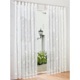 Gardine HEINE HOME Gr. 1, beige (creme), B:135cm H:145cm, Polyester, Gardinen, Gardine