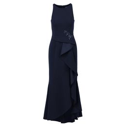 Adrianna Papell Abendkleid 'Beaded Crepe Halter Gown' Damen Gr&ouml;&szlig;e 36 dunkelblau Winterkleid