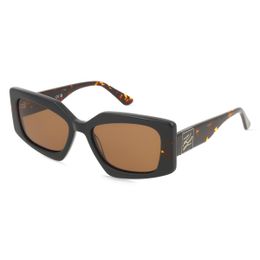 K by KARL LAGERFELD Karl Lagerfeld KL6206S | Damen-Sonnenbrille | Fassung: Vollrand, Eckig, Acetat, Schwarz Havanna | Glasfarbe: Braun