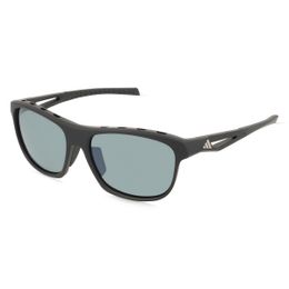 Adidas SP0118 | Herren-Sonnenbrille | Fassung: Vollrand, Eckig, Kunststoff, Schwarz Matt | Glasfarbe: Grau Verlaufend