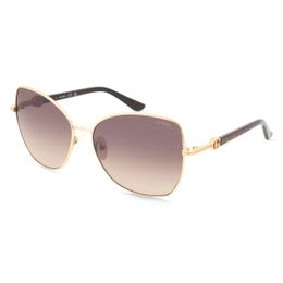 Guess GU00259 | Damen-Sonnenbrille | Fassung: Vollrand, Butterfly, Metall, Gold | Glasfarbe: Braun Verlaufend
