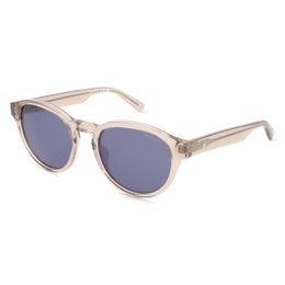 Gant GA00030 | Herren-Sonnenbrille | Fassung: Vollrand, Rund, Acetat, Beige Glänzend | Glasfarbe: Blau