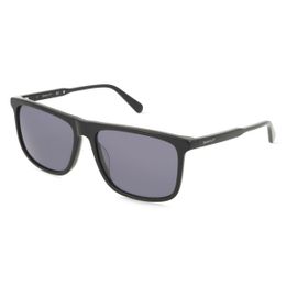 Gant GA00034 | Herren-Sonnenbrille | Fassung: Vollrand, Quadratisch, Acetat, Schwarz Gl&auml;nzend | Glasfarbe: Grau