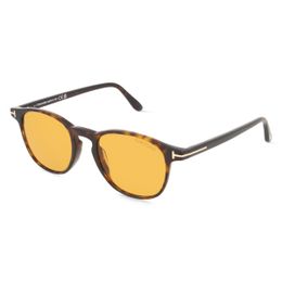Tom Ford FT1302 HOLT-02 | Herren-Sonnenbrille | Fassung: Vollrand, Rund, Acetat, Havanna Dunkel | Glasfarbe: Braun