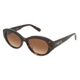 Vogue 0VO5659SU | Damen-Sonnenbrille | Fassung: Vollrand, Quadratisch, Acetat, Havanna Dunkel | Glasfarbe: Braun Verlaufend