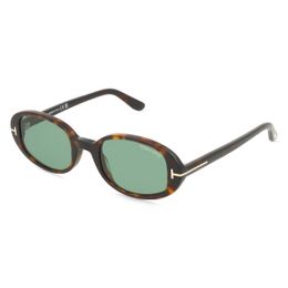 Tom Ford FT1364 IGGY | Damen-Sonnenbrille | Fassung: Vollrand, Oval, Acetat, Havanna Dunkel | Glasfarbe: Gr&uuml;n