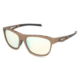 Adidas SP0118 | Herren-Sonnenbrille | Fassung: Vollrand, Eckig, Kunststoff, Braun Matt | Glasfarbe: Braun Verlaufend