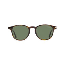 Tom Ford FT1302 HOLT-02 | Herren-Sonnenbrille | Fassung: Vollrand, Rund, Acetat, Havanna Dunkel | Glasfarbe: Gr&uuml;n Verlaufend