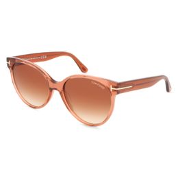 Tom Ford FT1311 TALLULAH-02 | Damen-Sonnenbrille | Fassung: Vollrand, Rund, Acetat, Braun Gl&auml;nzend | Glasfarbe: Braun Verlaufend