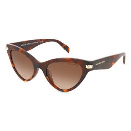 Michael Kors 0MK2259U ROANOKE | Damen-Sonnenbrille | Fassung: Vollrand, Cat Eye, Acetat, Havanna | Glasfarbe: Grau Verlaufend