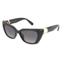 Swarovski 0SK6047 | Damen-Sonnenbrille | Fassung: Vollrand, Cat Eye, Kunststoff, Schwarz | Glasfarbe: Grau Verlaufend