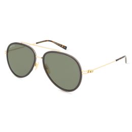 Gucci GG1981S | Herren-Sonnenbrille | Fassung: Vollrand, Pilot, Kunststoff, Grau Gold | Glasfarbe: Grau