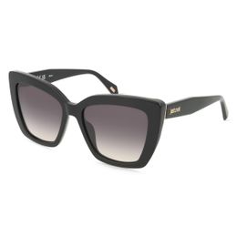 Roberto Cavalli Just Cavalli SJC174 | Damen-Sonnenbrille | Fassung: Vollrand, Butterfly, Kunststoff, Schwarz Gl&auml;nzend | Glasfarbe: Grau Verlaufend