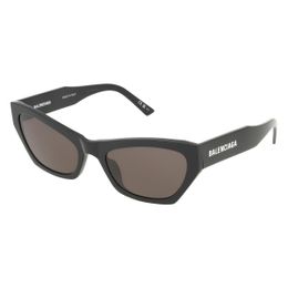 Balenciaga BB0447S | Damen-Sonnenbrille | Fassung: Vollrand, Cat Eye, Acetat, Schwarz | Glasfarbe: Grau