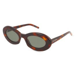 SAINT LAURENT SL 594 | Damen-Sonnenbrille | Fassung: Vollrand, Rund, Acetat, Havanna | Glasfarbe: Grau