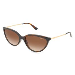 Vogue 0VO5672S | Damen-Sonnenbrille | Fassung: Vollrand, Cat Eye, Kunststoff, Havanna Dunkel | Glasfarbe: Braun Verlaufend