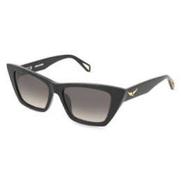 Zadig & Voltaire Zadig & Voltaire SZV419 | Damen-Sonnenbrille | Fassung: Vollrand, Butterfly, Kunststoff, Schwarz Glänzend | Glasfarbe: Grau Verlaufend