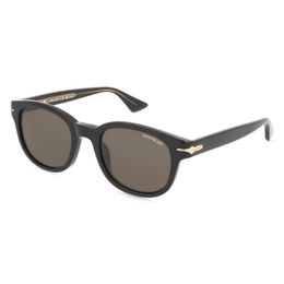 Montblanc MB0435S | Herren-Sonnenbrille | Fassung: Vollrand, Rund, Acetat, Schwarz | Glasfarbe: Grau