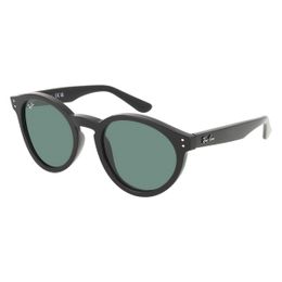 Ray-Ban 0RBR0505S | Unisex-Sonnenbrille | Fassung: Vollrand, Panto, Kunststoff, Schwarz | Glasfarbe: Gr&uuml;n