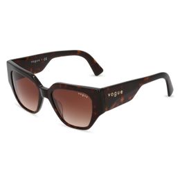 Vogue eyewear VO5409S | Damen-Sonnenbrille | Fassung: Vollrand, Quadratisch, Acetat, Havanna Dunkel | Glasfarbe: Braun Verlaufend