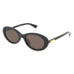 Bottega Veneta BV1415SK | Damen-Sonnenbrille | Fassung: Vollrand, Rund, Acetat, Schwarz | Glasfarbe: Grau