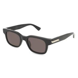 Bottega Veneta BV1411S | Herren-Sonnenbrille | Fassung: Vollrand, Eckig, Acetat, Schwarz | Glasfarbe: Grau