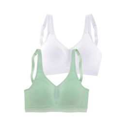 petite fleur by Lascana Damen Soft-BH, wei&szlig;+mint, Gr&ouml;&szlig;e 75B