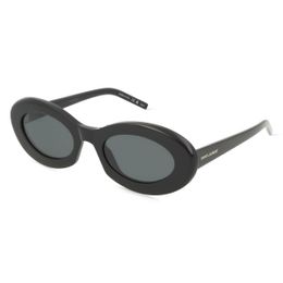 SAINT LAURENT SL 594 | Damen-Sonnenbrille | Fassung: Vollrand, Rund, Acetat, Schwarz | Glasfarbe: Grau