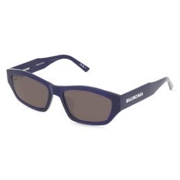 Balenciaga BB0448SK | Unisex-Sonnenbrille | Fassung: Vollrand, Geometrisch, Acetat, Blau | Glasfarbe: Grau