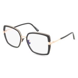 Tom Ford FT5985-B Brille Damen | Fassung: Vollrand, Quadratisch, Schwarz Gl&auml;nzend