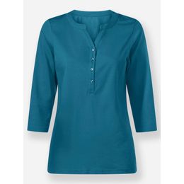 WITT Damen 3/4-Arm-Shirt mit offenem V, topas, Gr&ouml;&szlig;e 50
