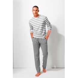 H.I.S. H.I.S Herren Pyjama, grau-creme, Gr&ouml;&szlig;e 44/46