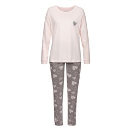 Vivance Dreams by Lascana Damen Pyjama, rosa/grau, Gr&ouml;&szlig;e 44/46