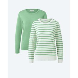 Helena Vera Doppelpack Pullover uni & gestreift