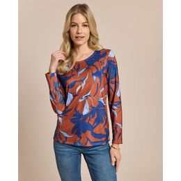 Helena Vera Feinstrick Shirt großer Blumen-Druck