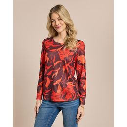 Helena Vera Feinstrick Shirt großer Blumen-Druck