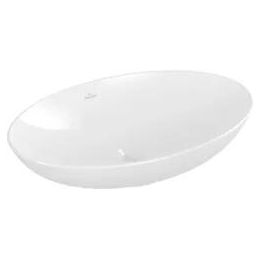 Villeroy & Boch Villeroy & Boch Loop & Friends Aufsatzwaschbecken, oval, 620x420x120mm, ohne &Uuml;berlauf, ohne Hahnloch, 4A4801R1, Farbe: Alpinwei&szlig; CeramicPlus