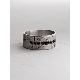 Reytel Ring 'ERVARING. BLACK STONES' male Silver size 61