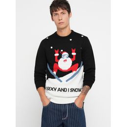 Only & Sons Only & Sons Pullover 'ONSXMAS' Herren Gr&ouml;&szlig;e XS hellblau / rot / schwarz / wei&szlig;