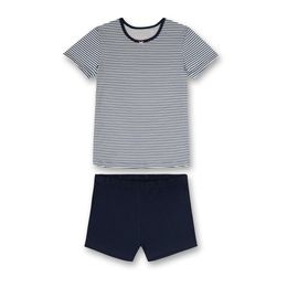 Sanetta Schlafanzug M&auml;dchen Gr&ouml;&szlig;e 128 dunkelblau / wei&szlig;